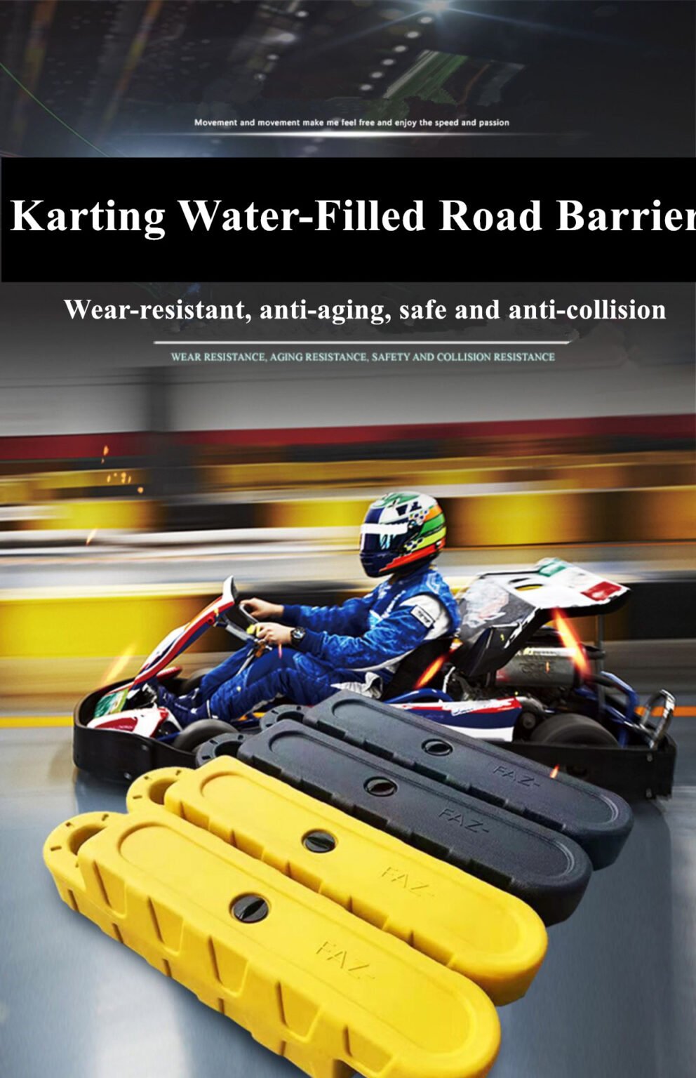 Karting Water-Filled Road Barrier - Estraffic Traffic Road Safety Goods