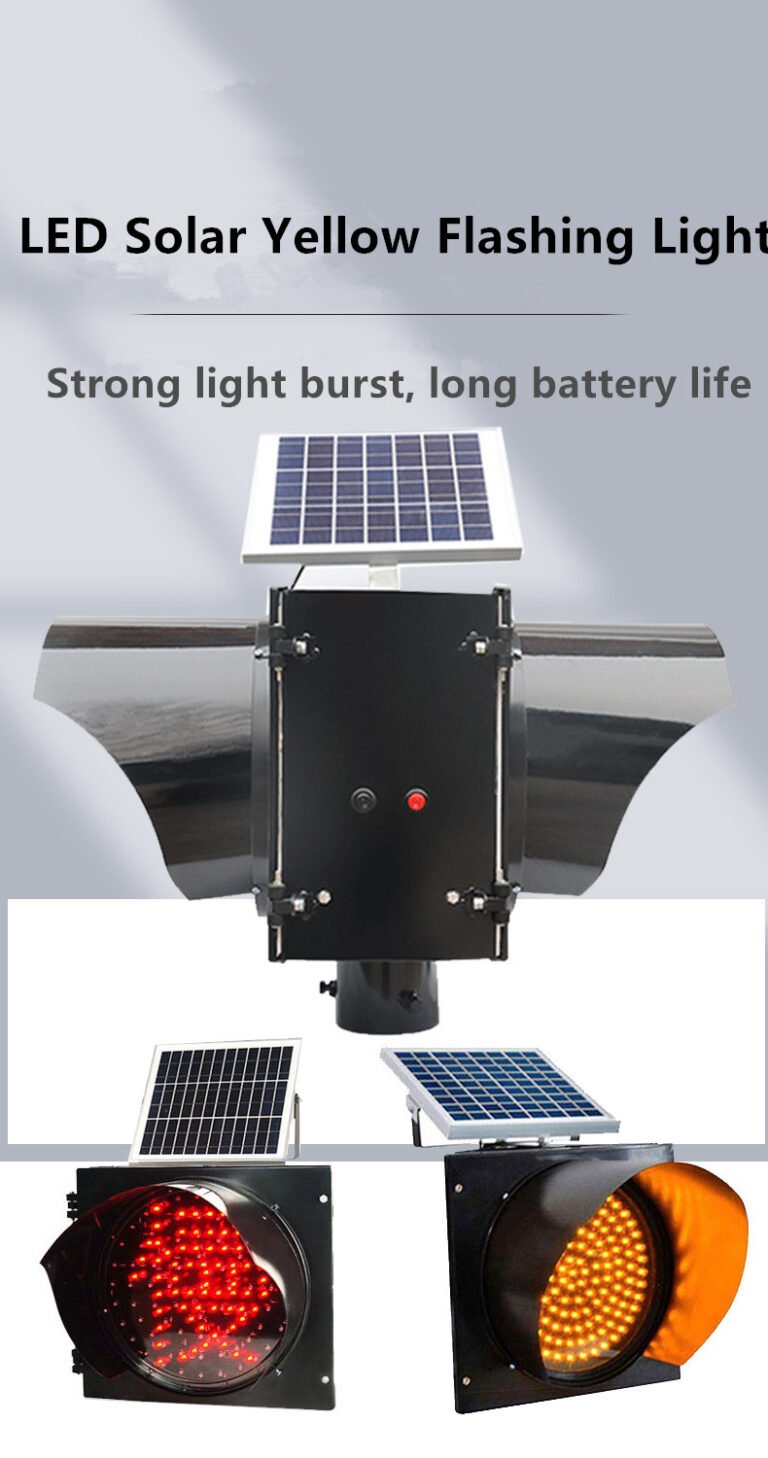 Solar LED Traffic Yellow Flashing Light - Estraffic Traffic Road Safety ...