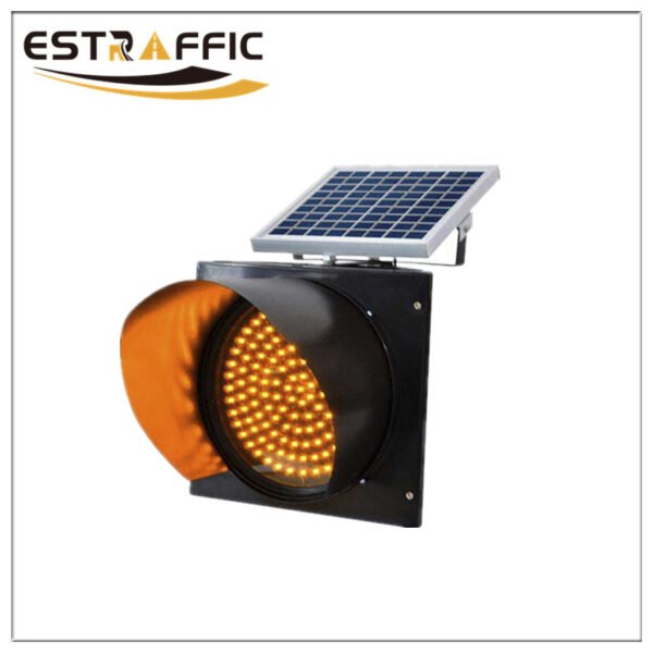 Solar LED Traffic Yellow Flashing Light - Estraffic Traffic Road Safety ...