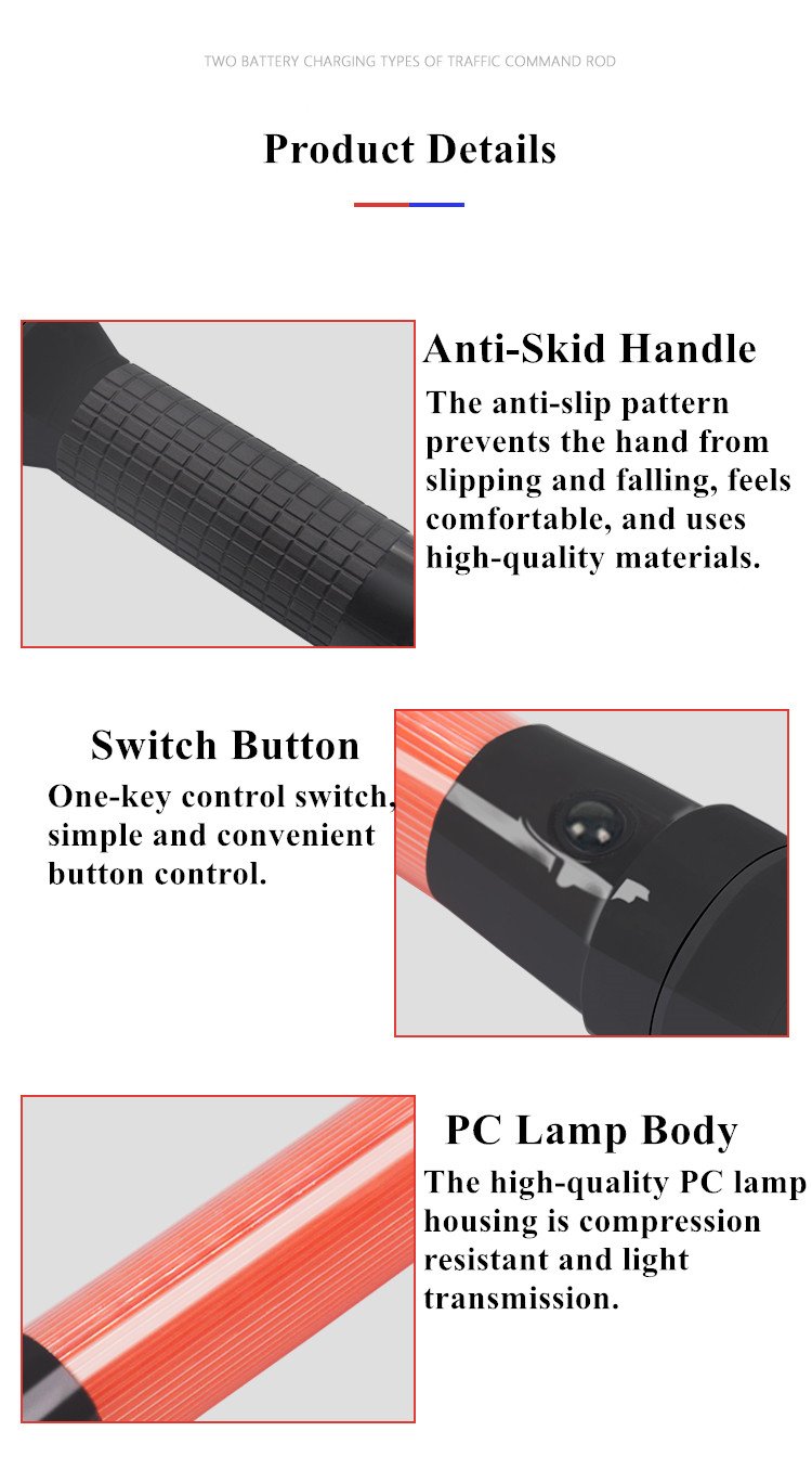 Battery Rechargeable LED Traffic Baton - Everstar Estraffic Road Safety ...